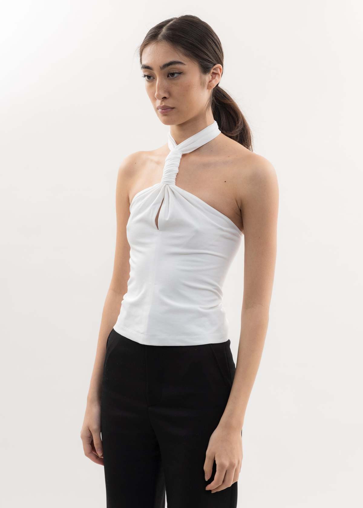 Helmut Lang Twist Halter Top - White | Garmentory