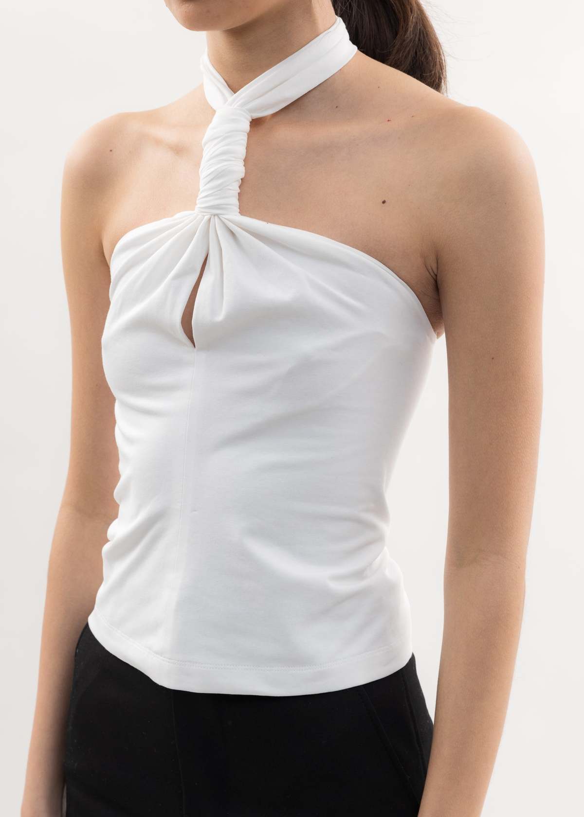 Helmut Lang Twist Halter Top - White | Garmentory