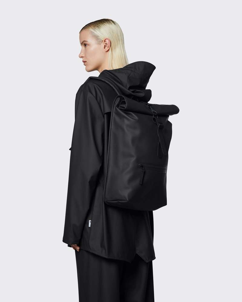 rains Rolltop Backpack bag - Black | Garmentory