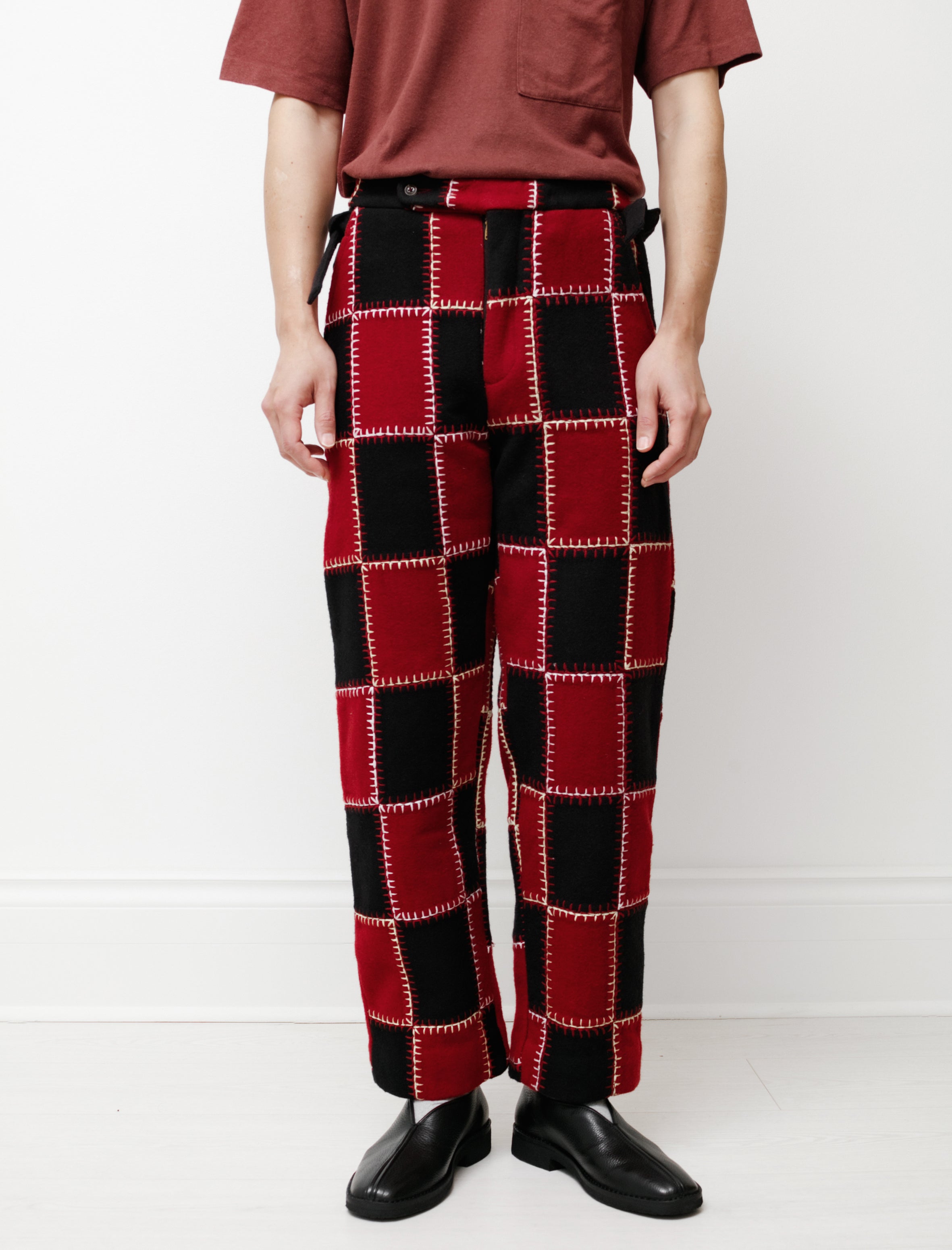 BODE Blanket Stitch Quilt Trousers | Garmentory