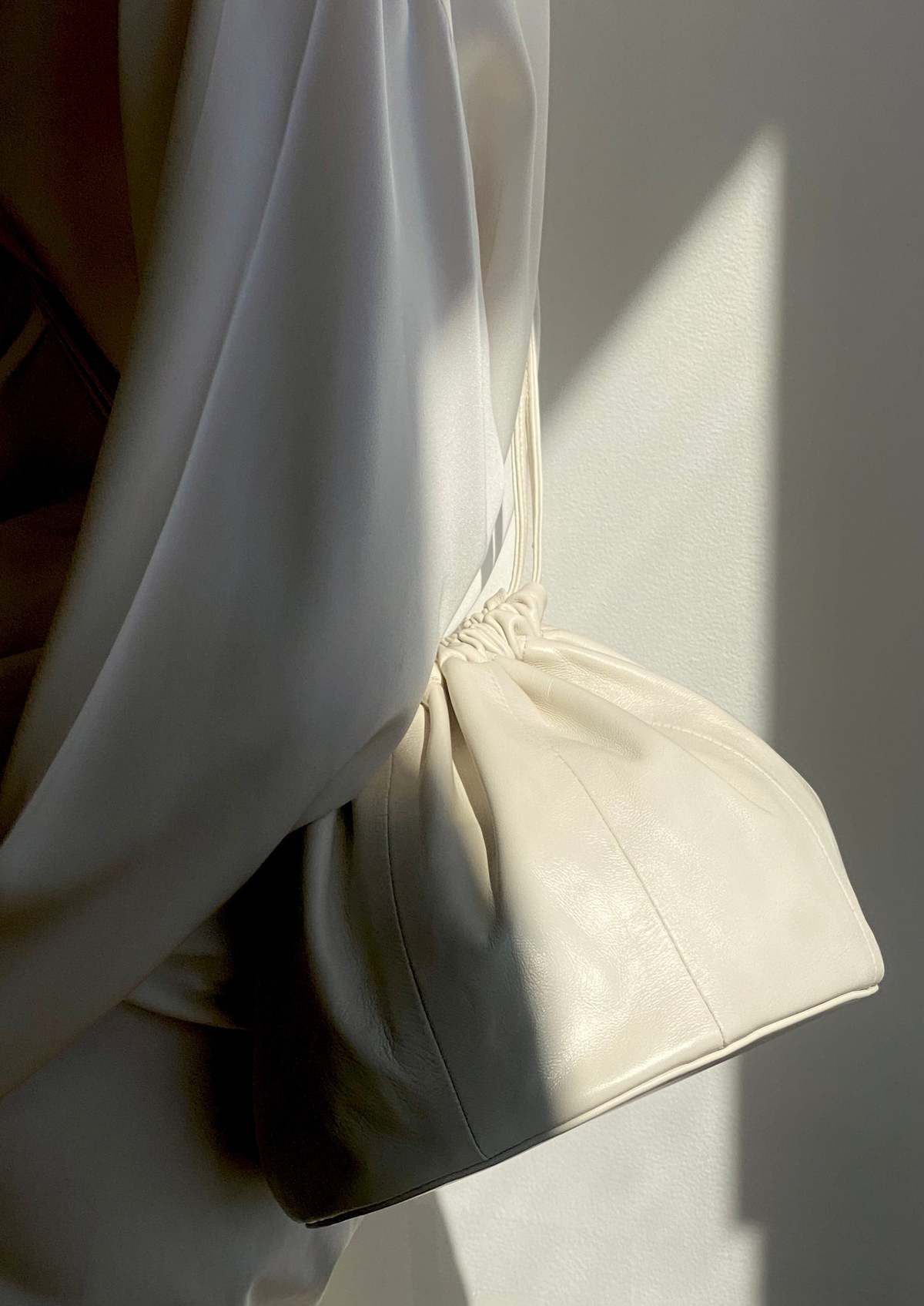 Modern Weaving Drum Drawstring Bucket - Ecru | Garmentory