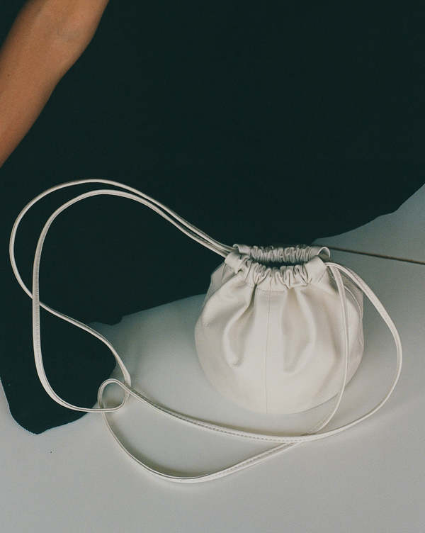 Modern Weaving Mini Drum Drawstring Bucket bag - Optic | Garmentory