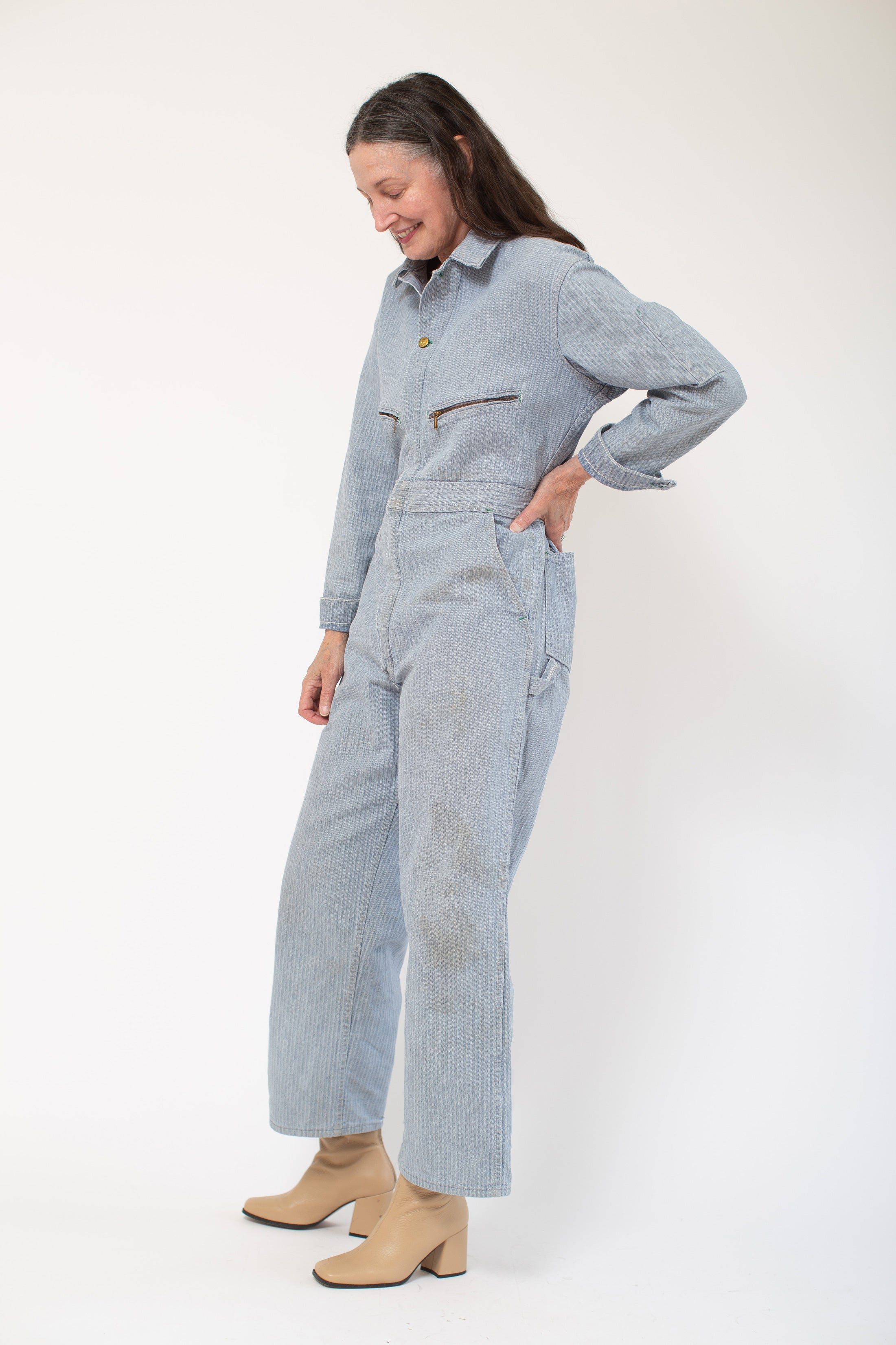 Vintage Altered Fisher Stripe Coveralls | Garmentory