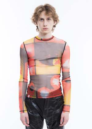 Charles Jeffrey George Allan Print Mesh Long Sleeve - Multi | Garmentory