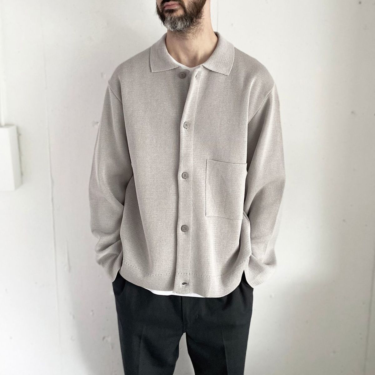 Still By Hand Milano Rib Cardigan - Greige | Garmentory