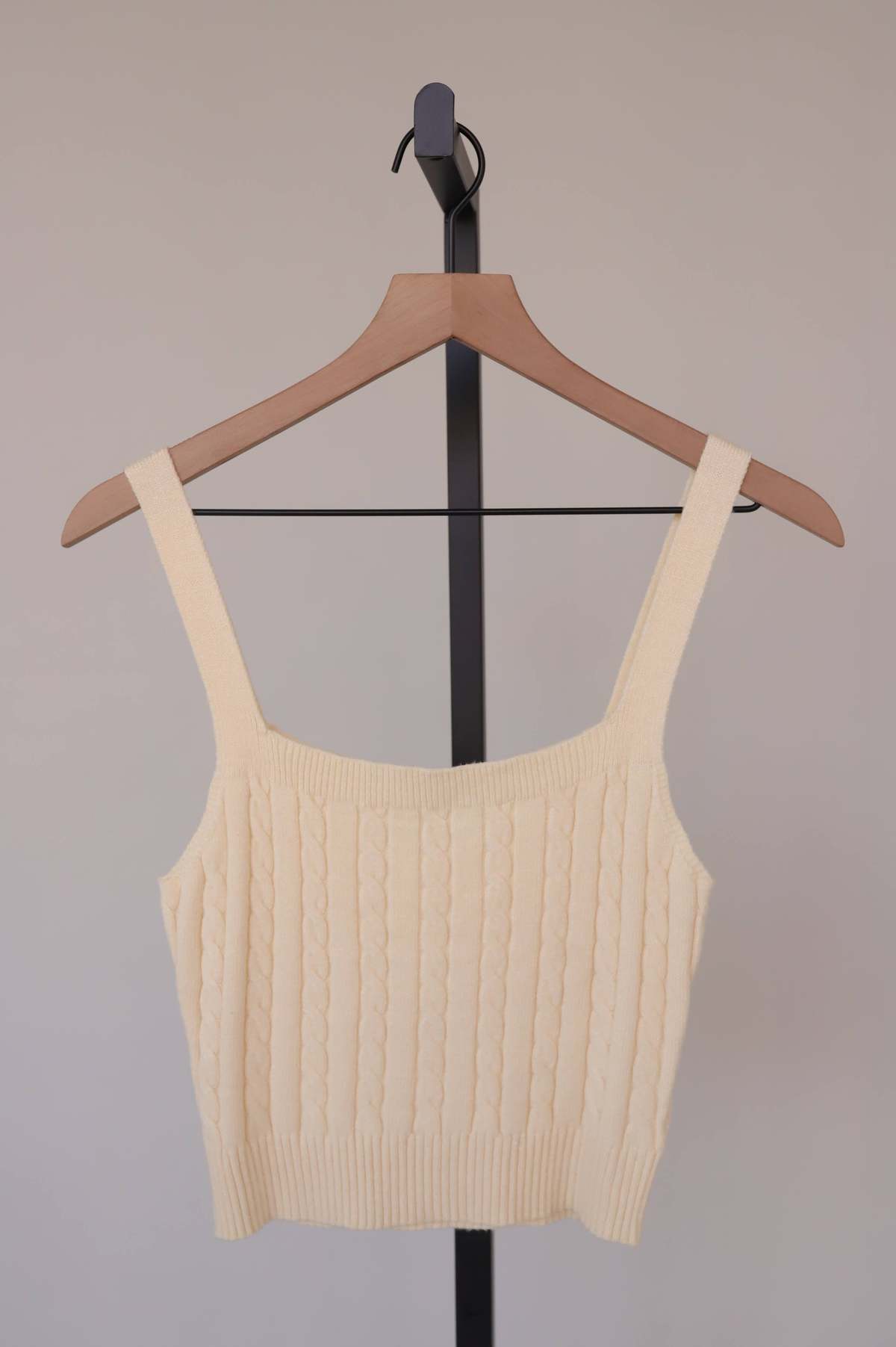 LUCY PARIS Cable Knit Cami - Pale Yellow | Garmentory