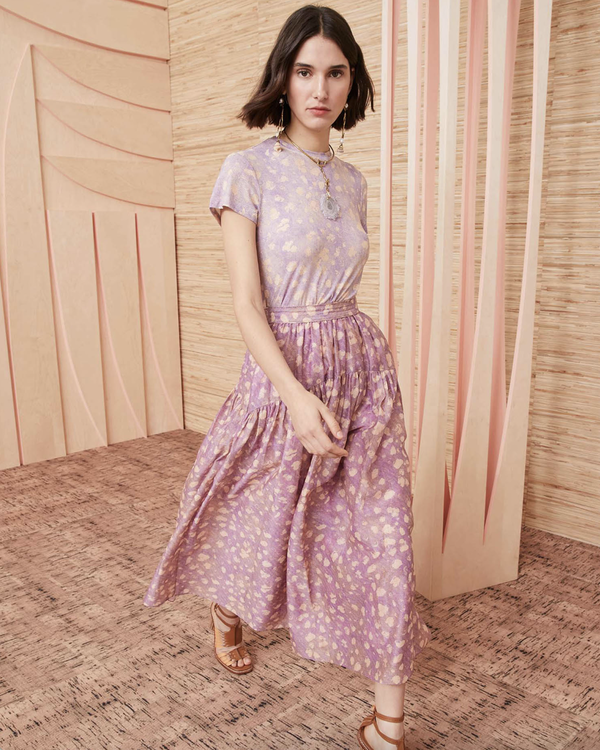 Ulla Johnson GIA SKIRT - Lavender Handprint Dot | Garmentory