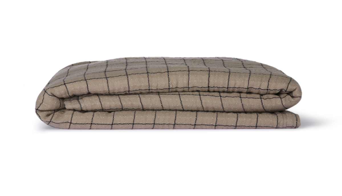 An Artful Life Checkered sherpa throw - beige/black | Garmentory