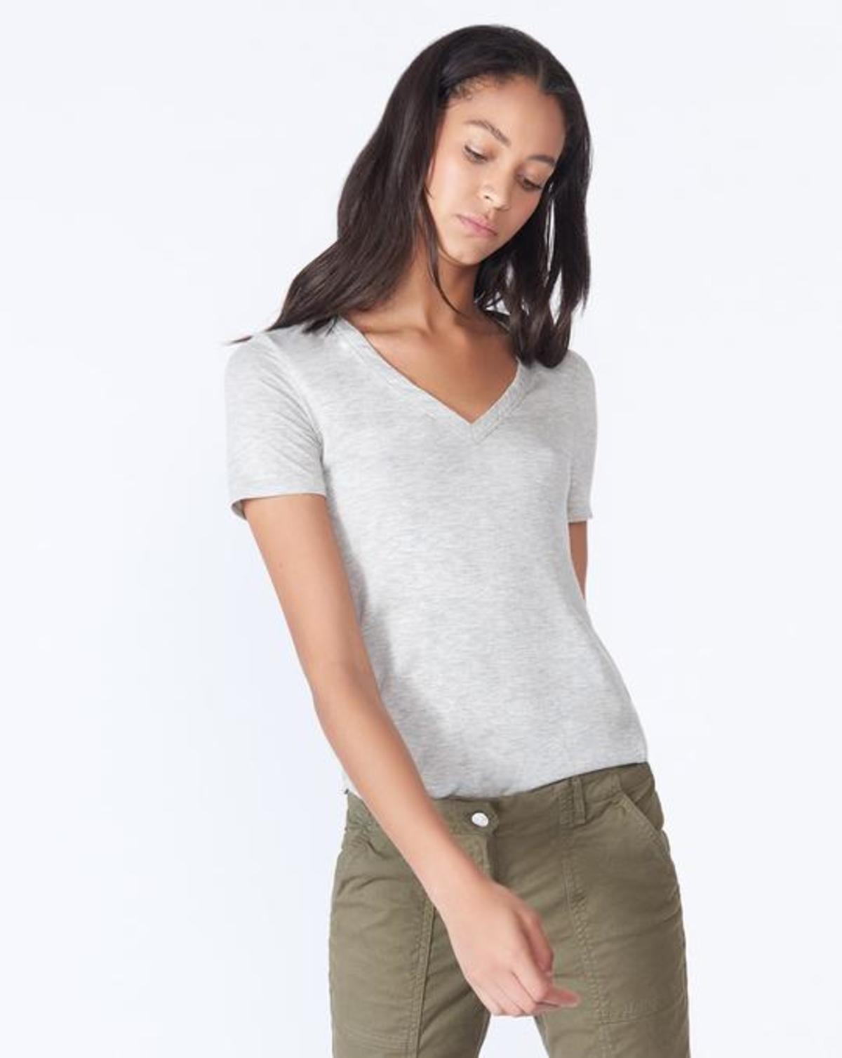 Veronica Beard Cindy V-Neck - Heather Grey | Garmentory