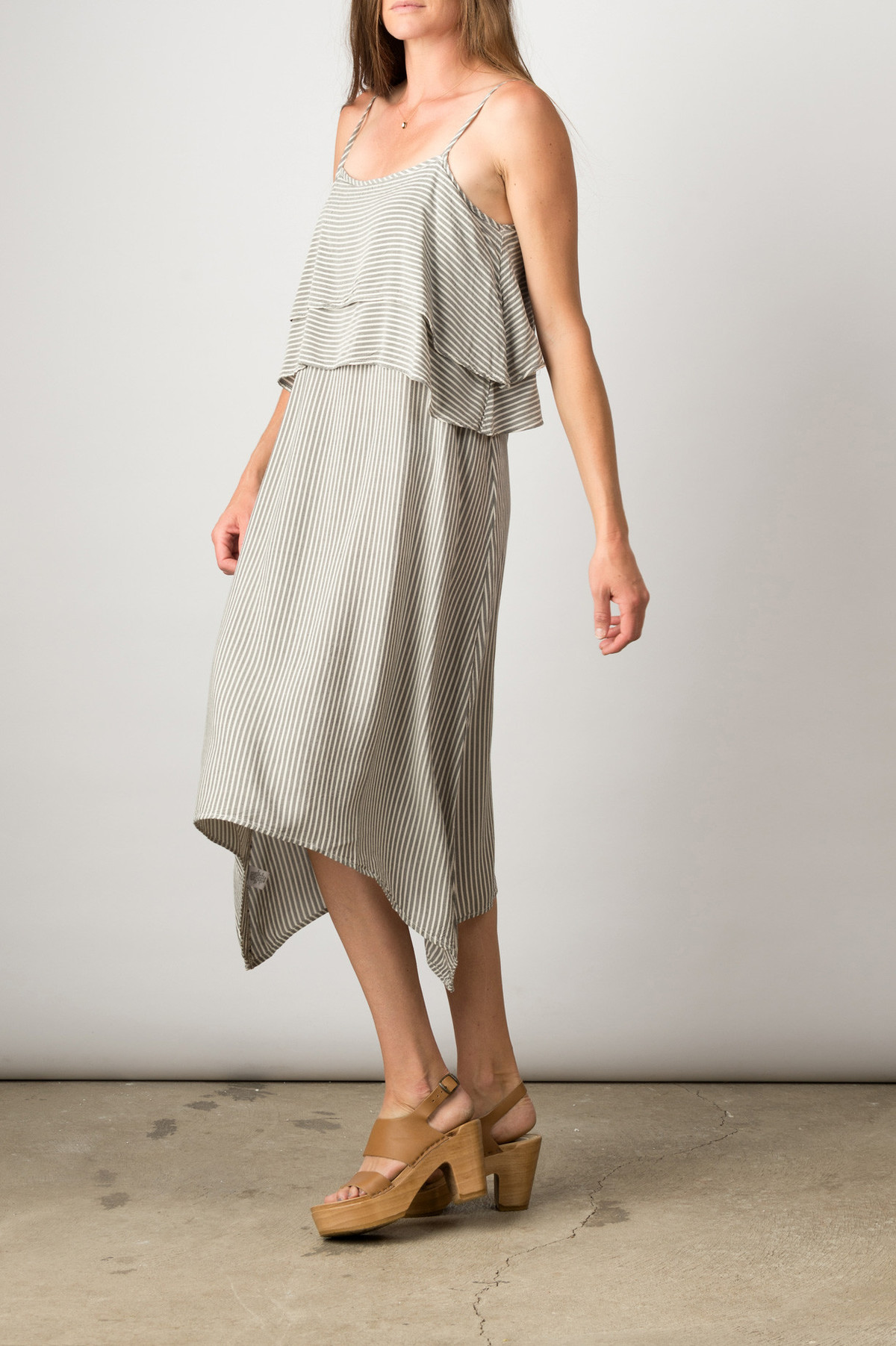Lacausa Chateau Dress In Grey Stripe | Garmentory