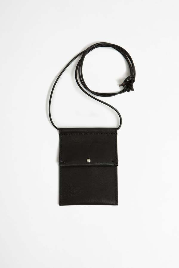 Still By Hand Square Leather Pouch bag - Black | Garmentory