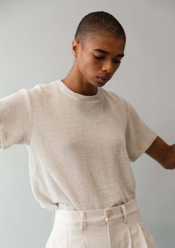 Caron Callahan Maeve Cotton Mesh Top - Ivory | Garmentory