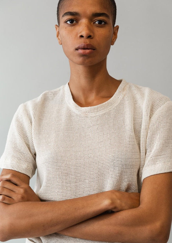 Caron Callahan Maeve Cotton Mesh Top - Ivory | Garmentory