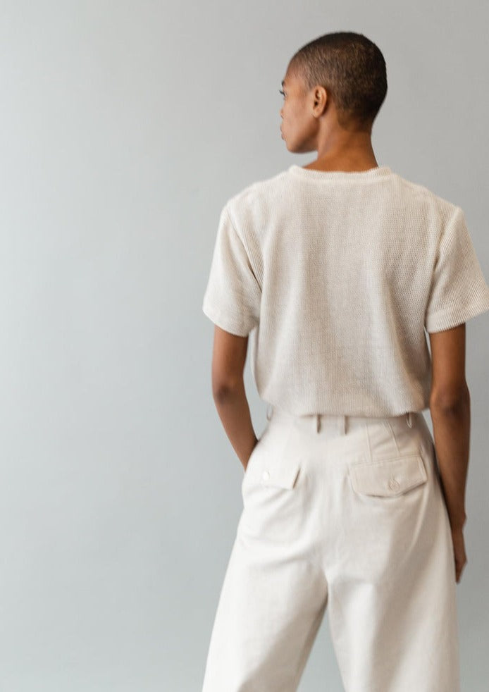 Caron Callahan Maeve Cotton Mesh Top - Ivory | Garmentory
