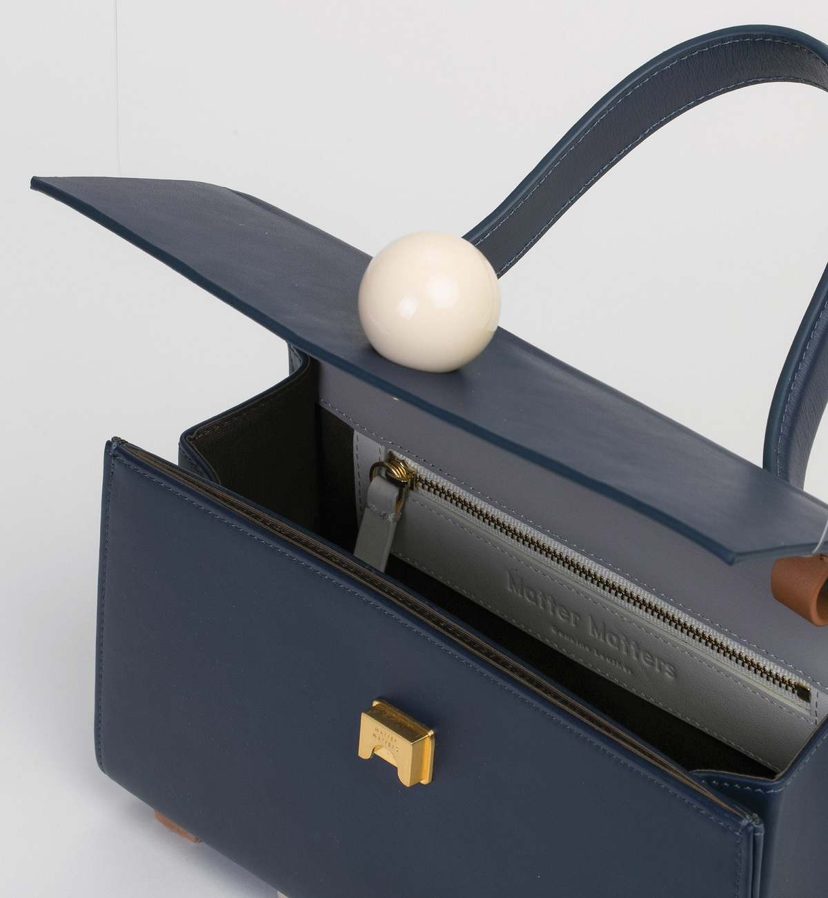 MATTER MATTERS Mini Trapezoid Strap Satchel Bag - Navy | Garmentory