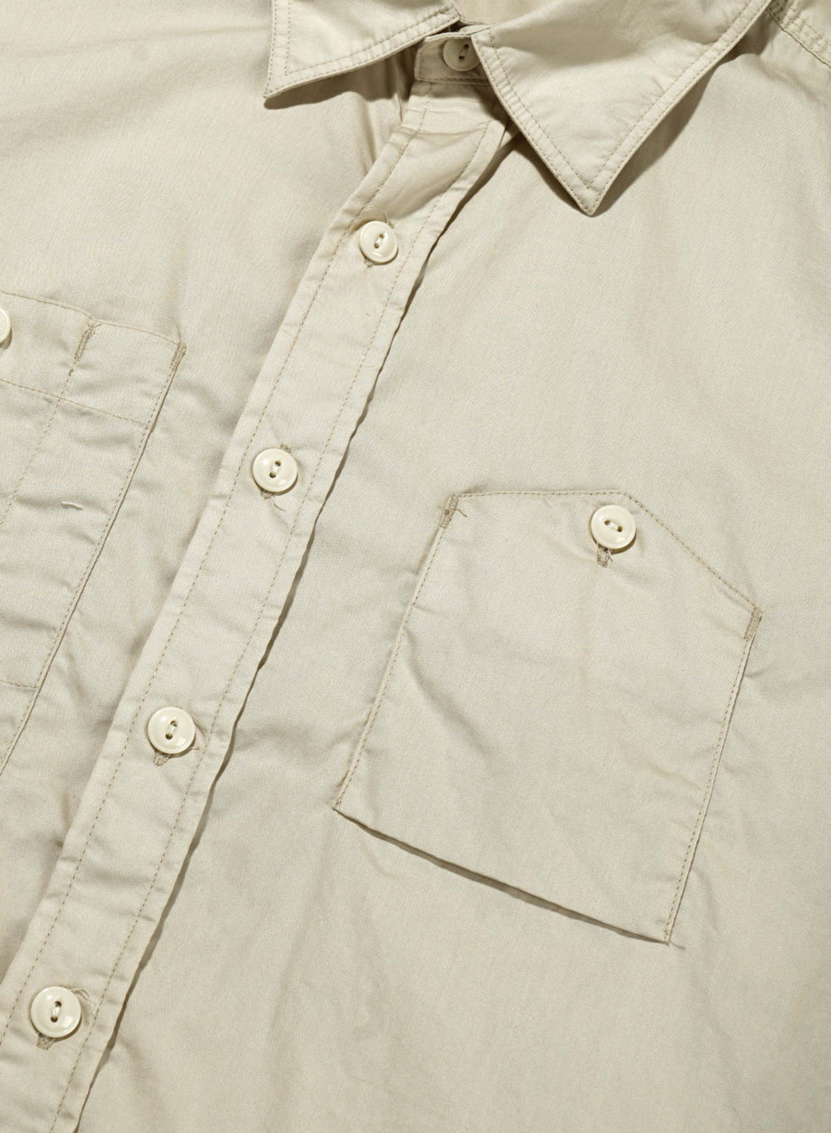 Engineered Garments Cotton Broadcloth Work Shirt - Light Beige | Garmentory