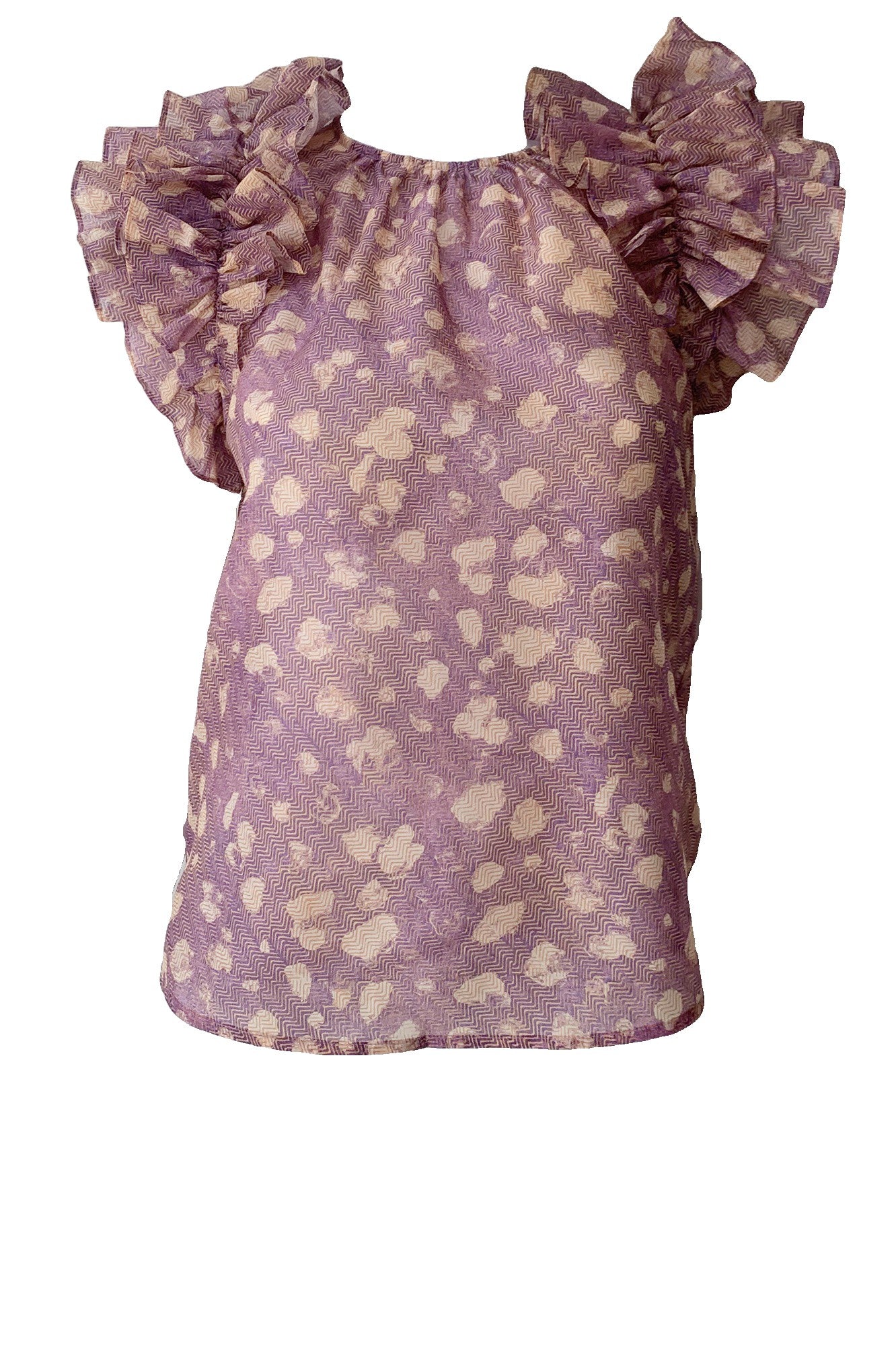 Ulla Johnson Manon Top - Lavender Handprint Dot | Garmentory