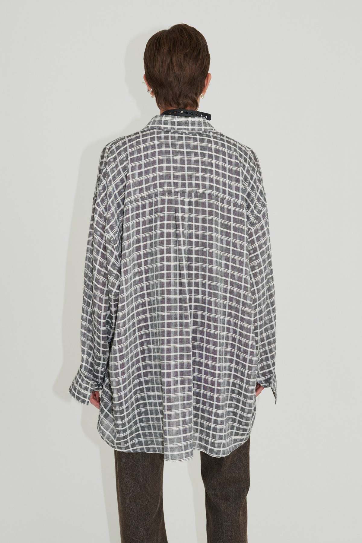 Our Legacy Lend Shirt - Dark Grey Sheer Check | Garmentory