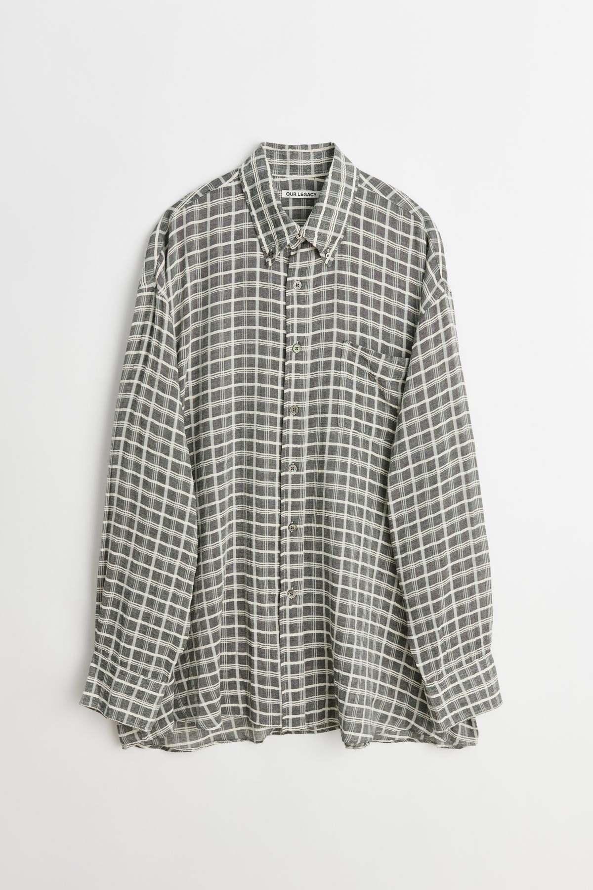 Our Legacy Lend Shirt - Dark Grey Sheer Check | Garmentory