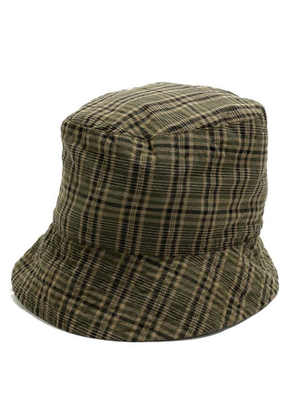 Engineered Garments Cotton Madras Bucket Hat - Olive/Brown Check ...