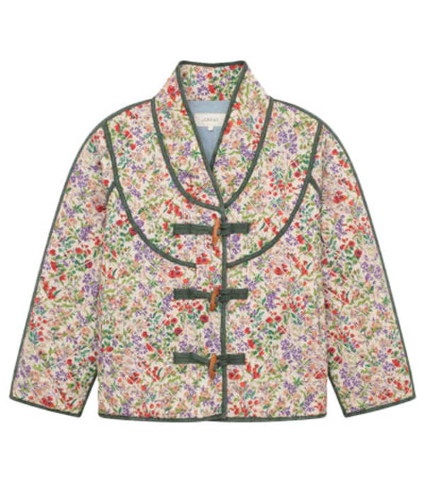 The Great. The Reversible Toggle Jacket - Cream Fresh Water Floral ...