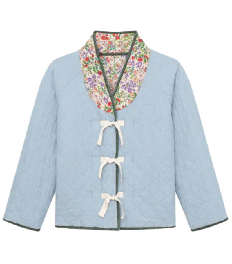 The Great. The Reversible Toggle Jacket - Cream Fresh Water Floral ...