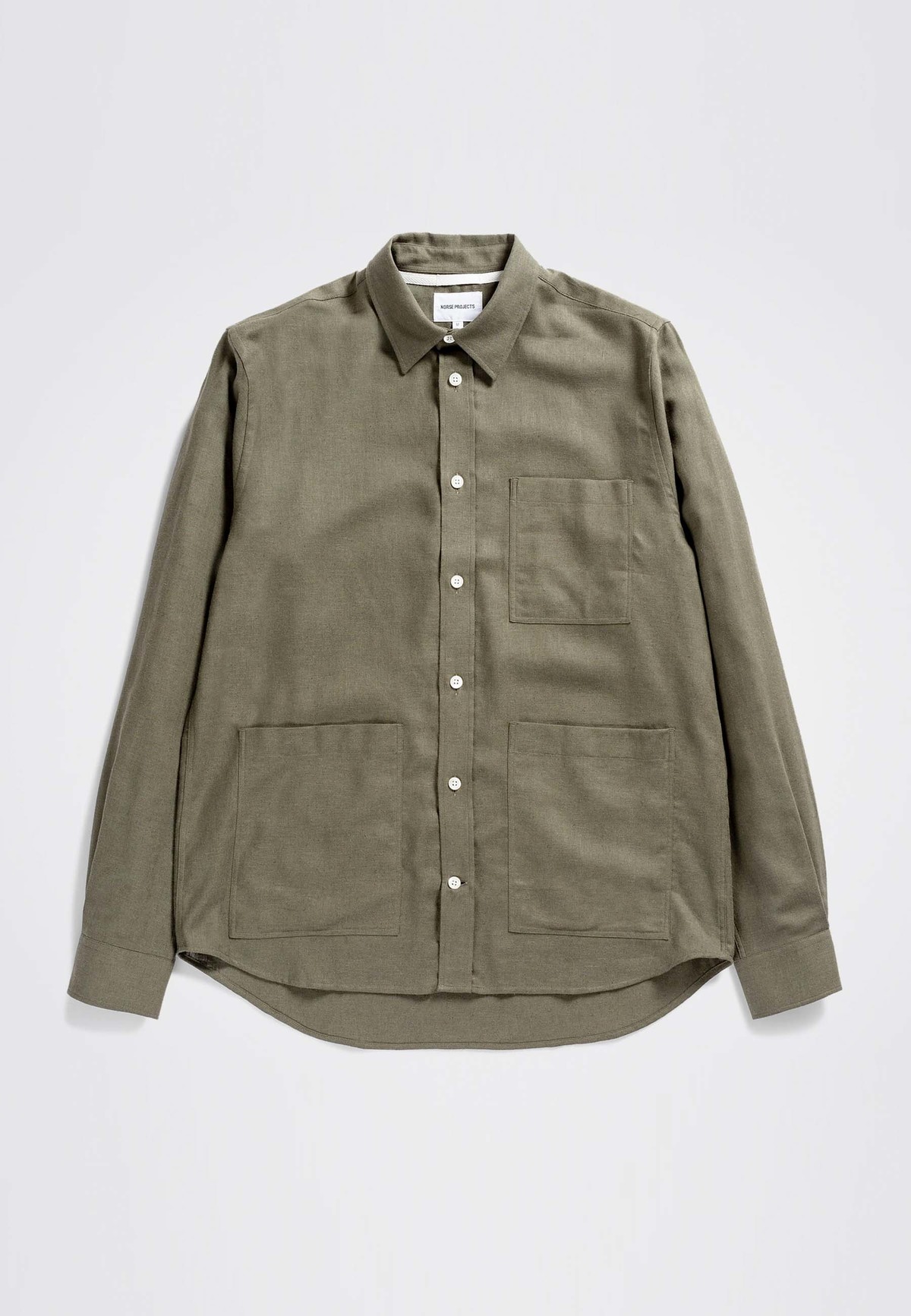 Norse Projects Thorsten Cotton Linen Shirt - ivy green | Garmentory