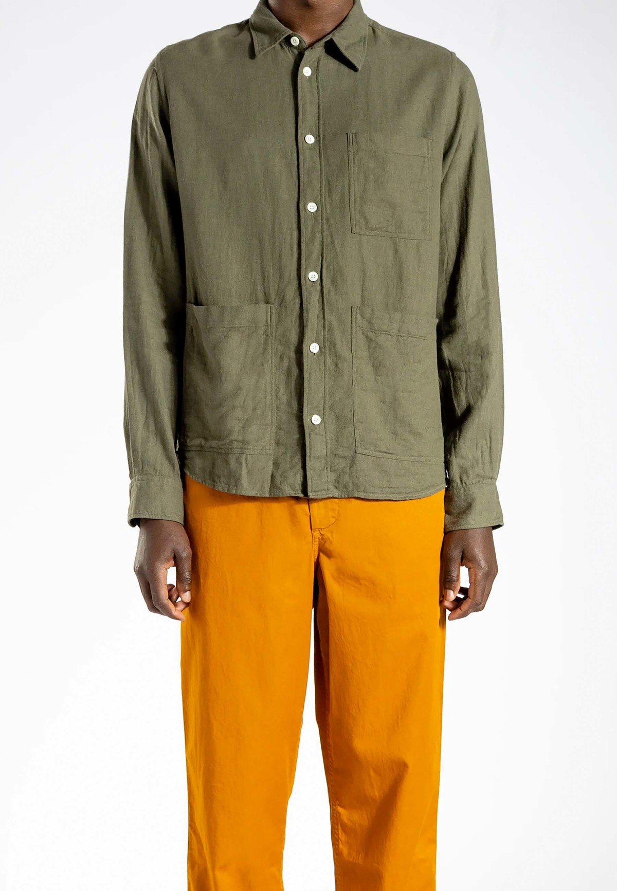 Norse Projects Thorsten Cotton Linen Shirt - ivy green | Garmentory