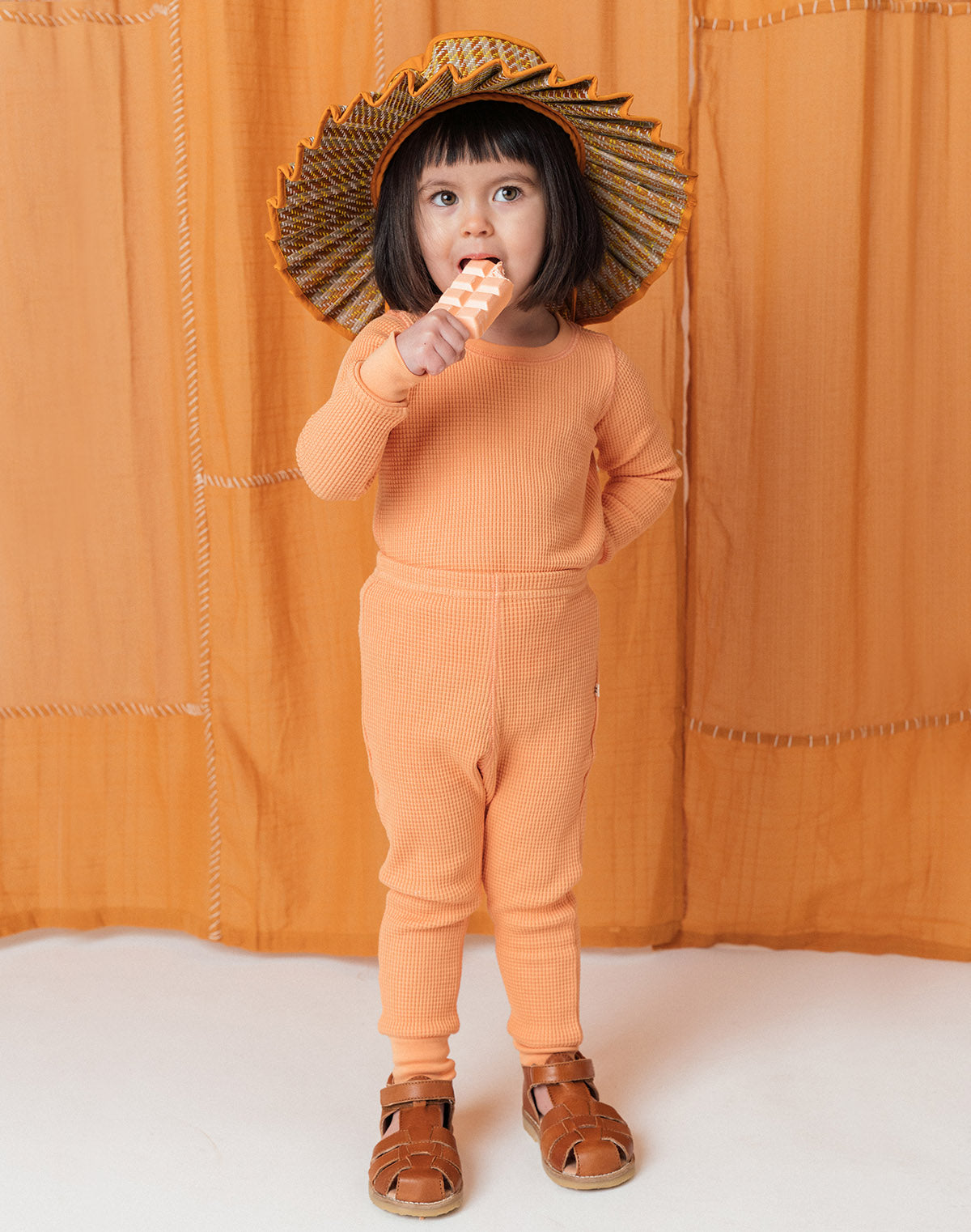 Kids Noble Organic Waffle Set - Creamsicle | Garmentory