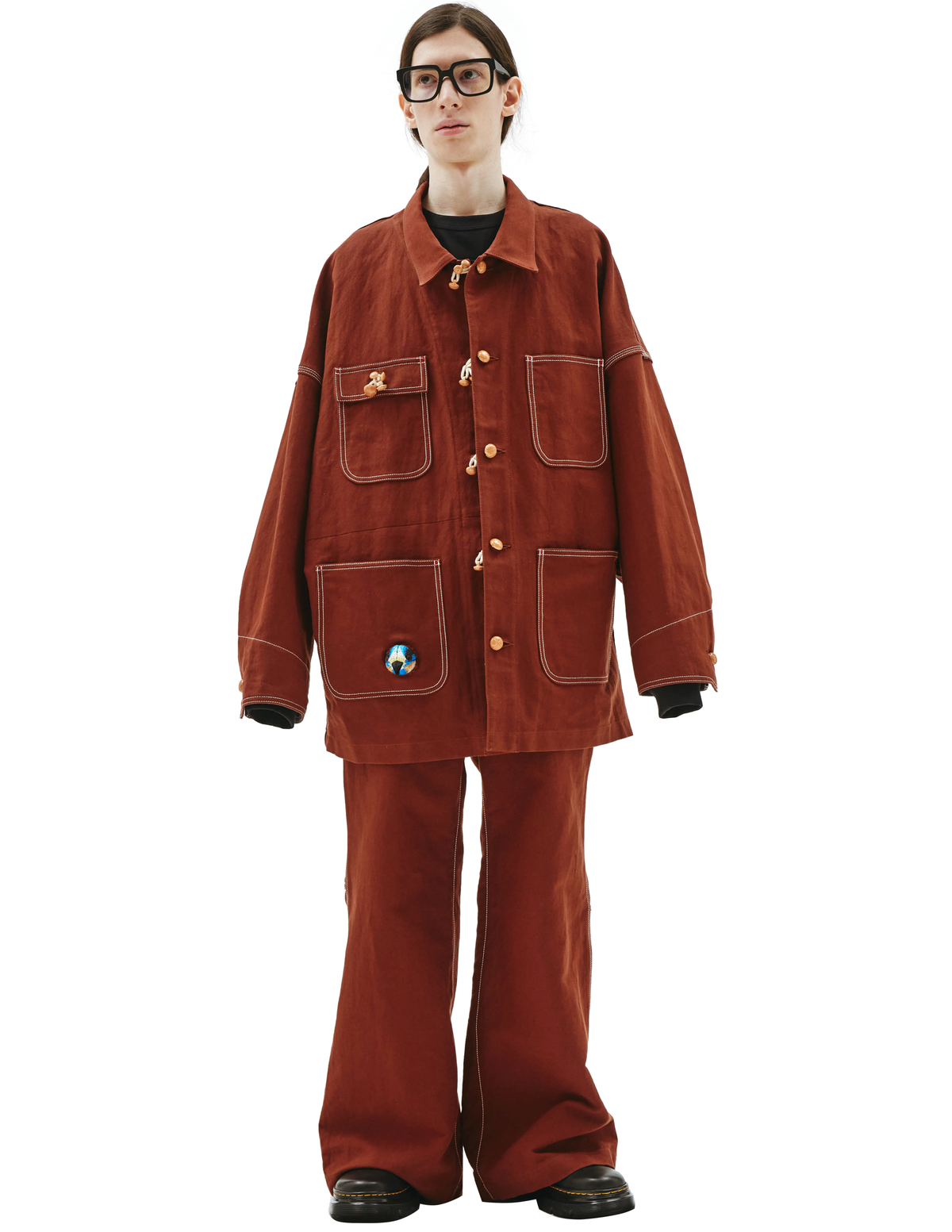 Doublet Wood Yarn Painter Jacket - brown | Garmentory