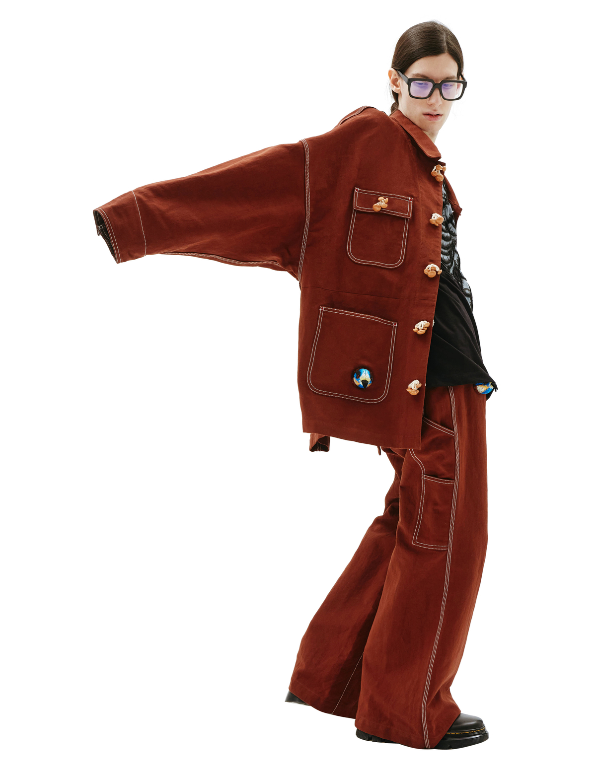 Doublet Wood Yarn Painter Jacket - brown | Garmentory