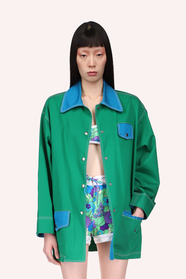 Anna Sui Denim Chore Jacket - Colorblock | Garmentory