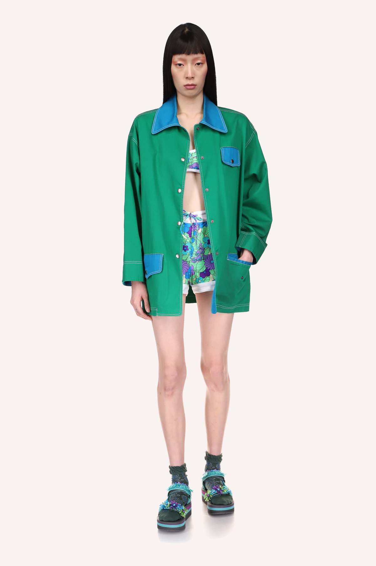 Anna Sui Denim Chore Jacket - Colorblock | Garmentory