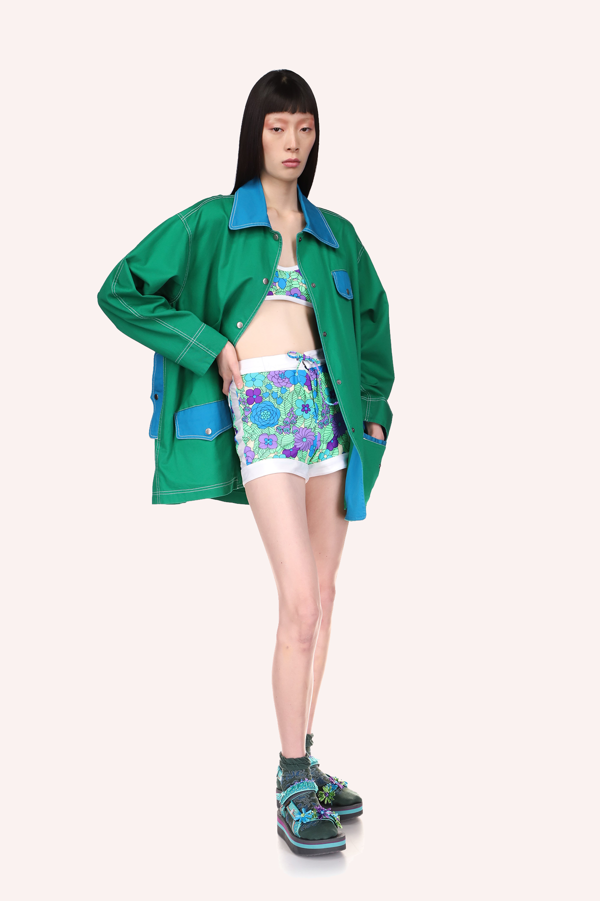 Anna Sui Denim Chore Jacket - Colorblock | Garmentory