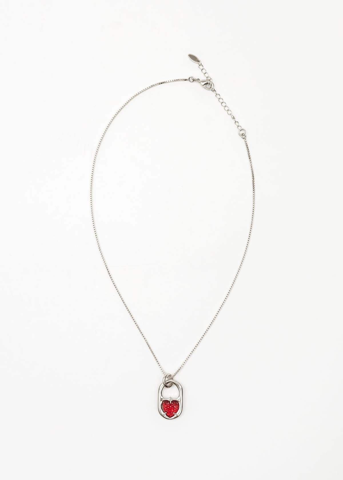 DEPARTMENT Two Way Hearts Necklace - Silver/Red | Garmentory