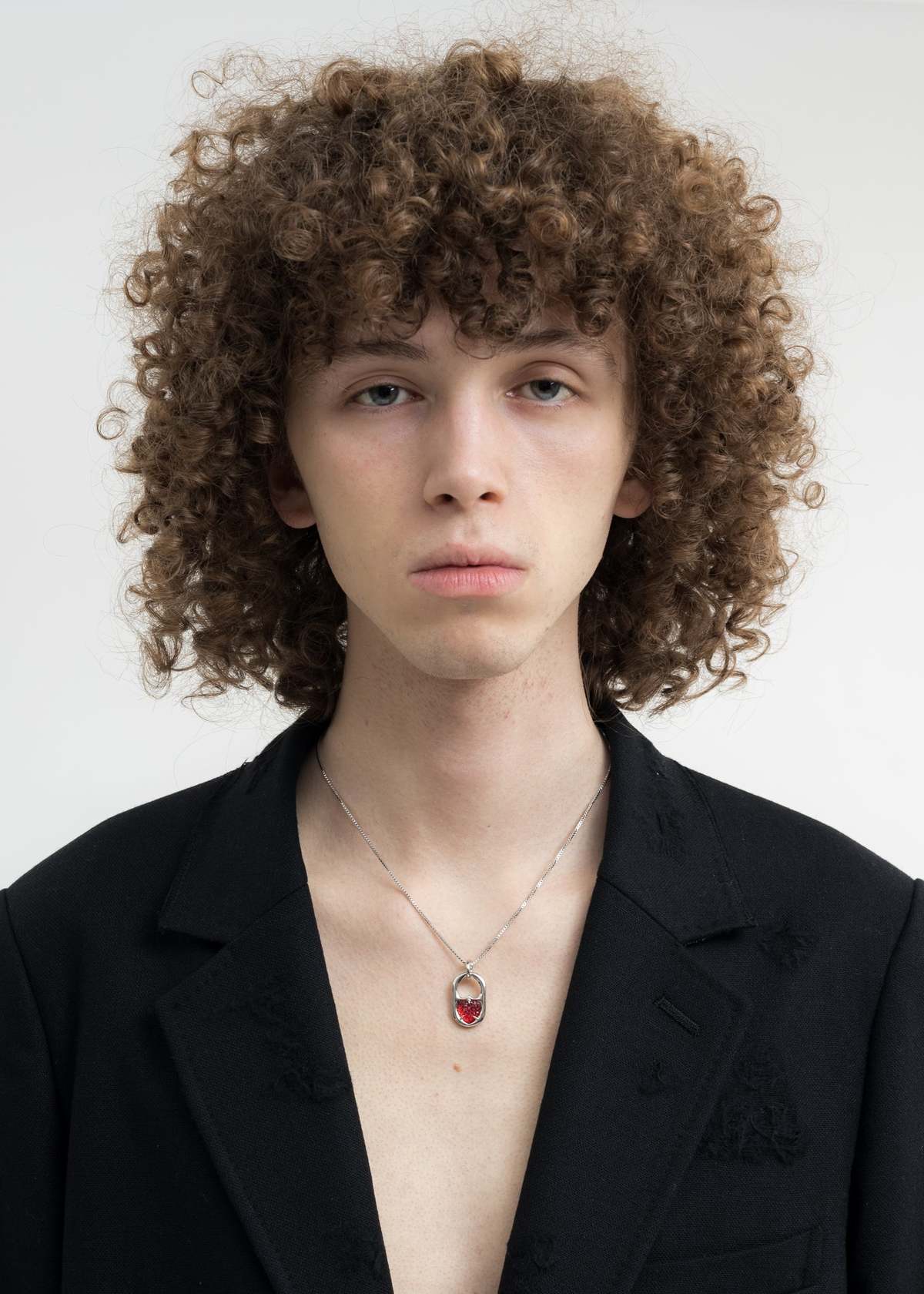 DEPARTMENT Two Way Hearts Necklace - Silver/Red | Garmentory