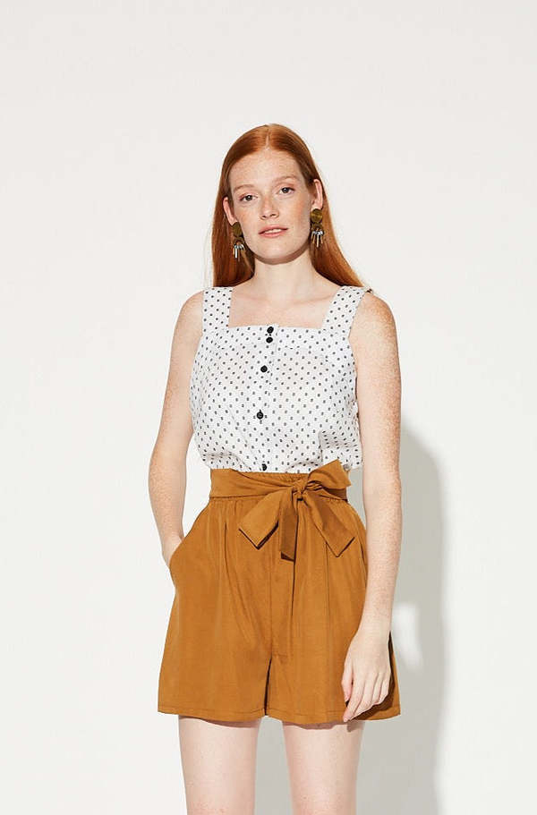 CHERRY BOBIN MEADOW CAMI - WHITE BACKGROUND PATTERN | Garmentory