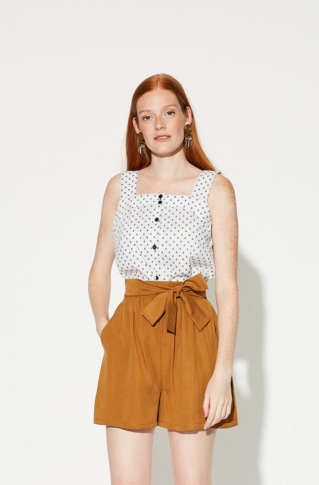 CHERRY BOBIN MEADOW CAMI - WHITE BACKGROUND PATTERN | Garmentory