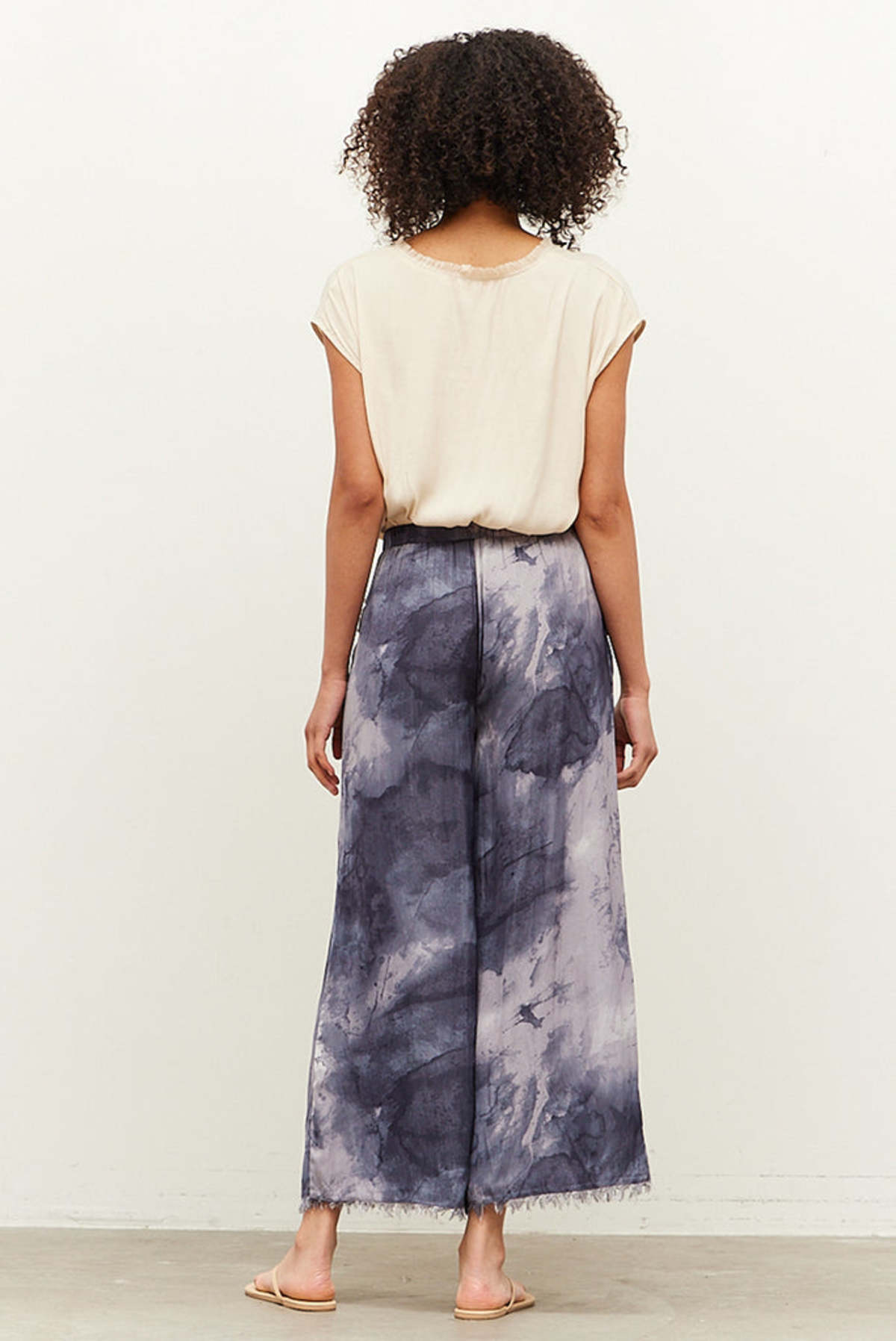 GRADE AND GATHER SATIN RAW EDGE PANT - MIDNIGHT | Garmentory