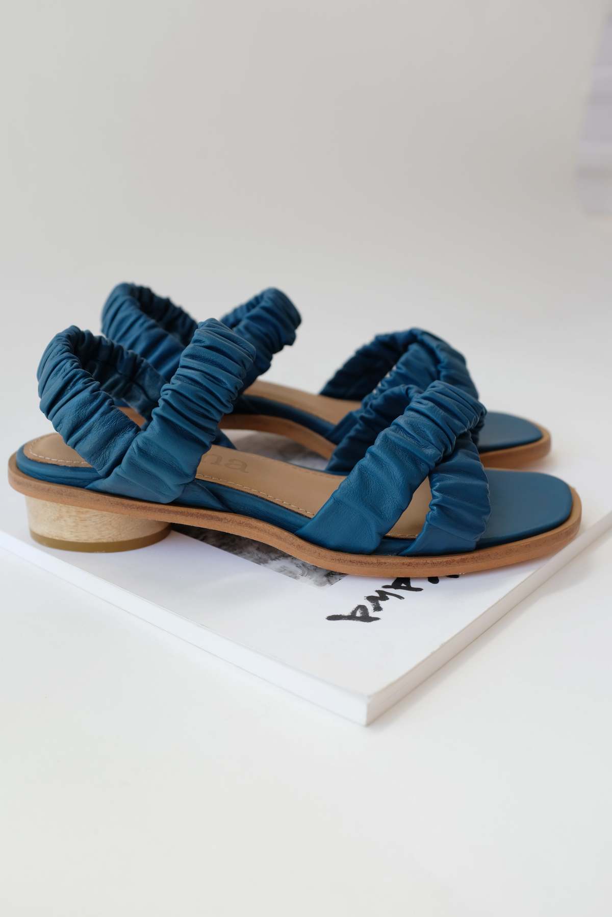 Beklina Gathered Sandal - Persian Blue | Garmentory