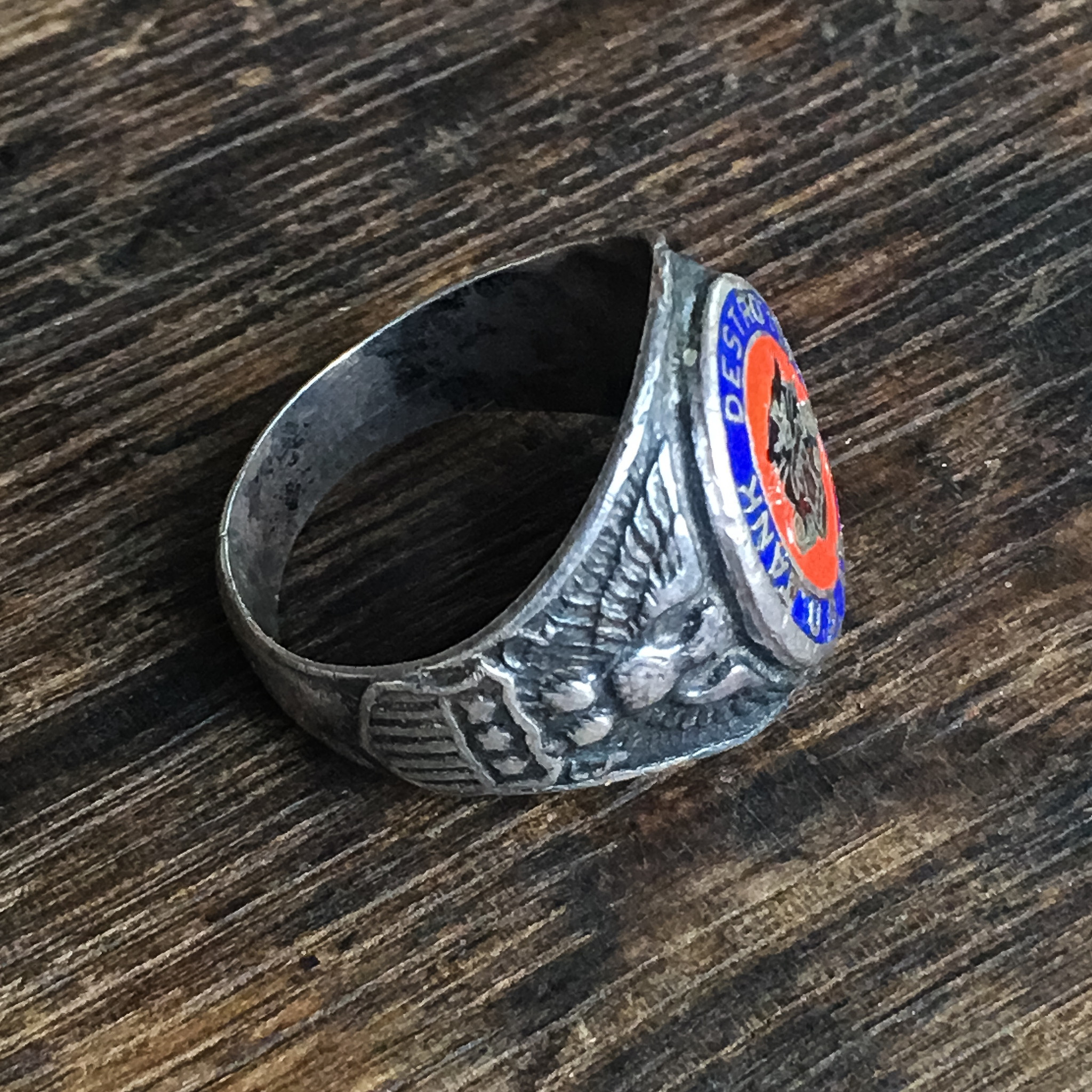 WW2 STERLING SILVER U.S. ARMY TANK DESTROYER RING | Garmentory