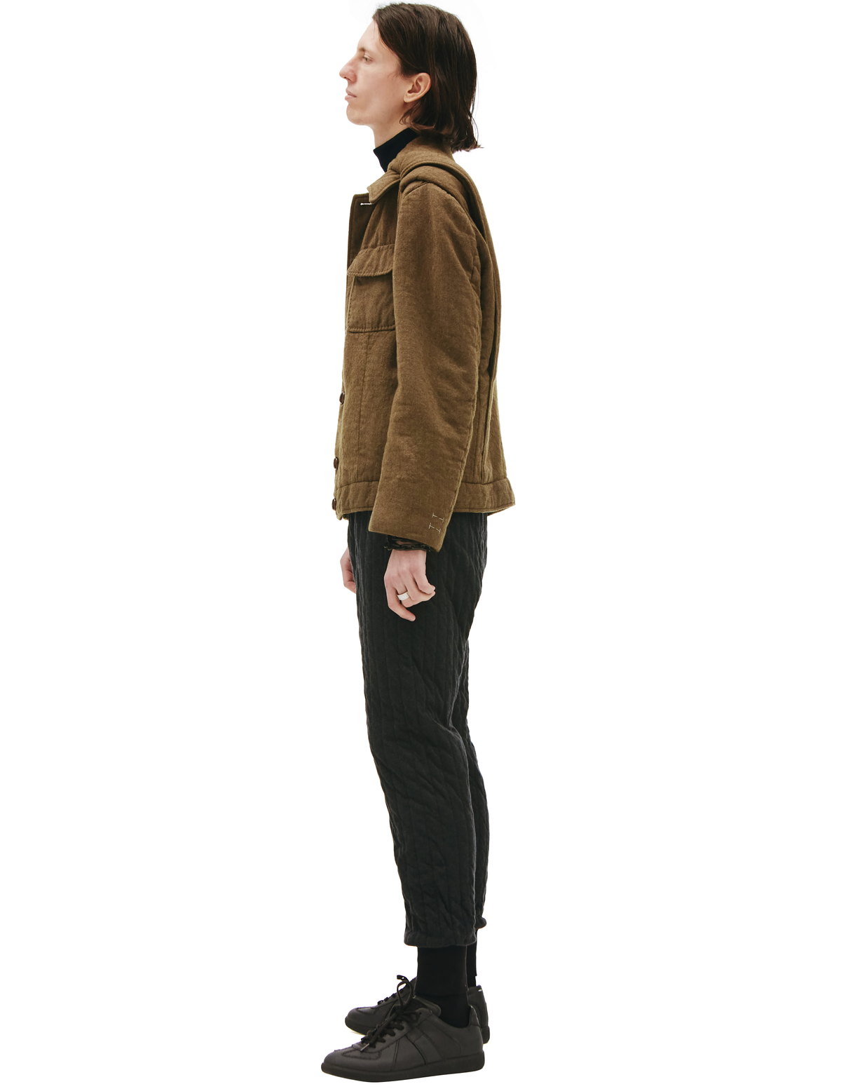 Maison Margiela Wool Quilted Jacket - Khaki | Garmentory