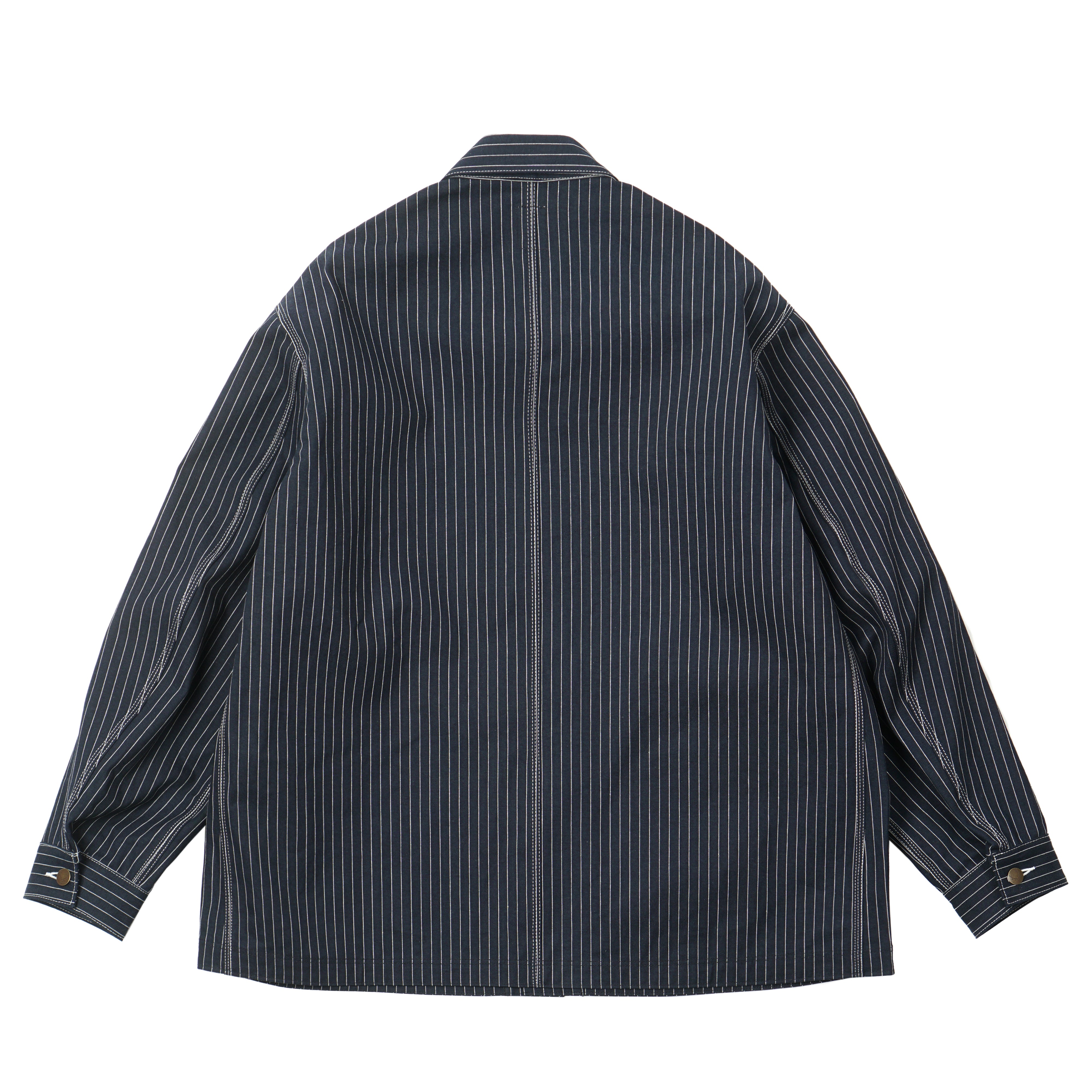 South2 West8 9oz Pinstripe Denim Coverall Jacket - Indigo | Garmentory