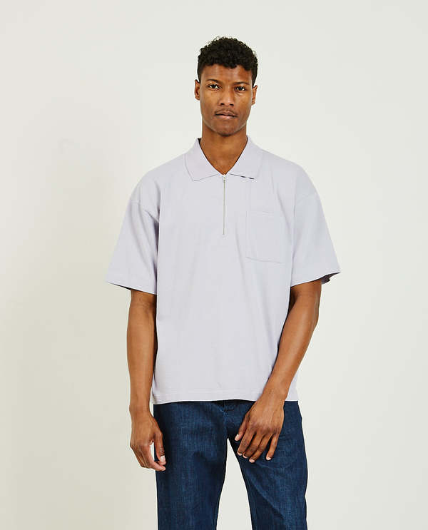 YMC Frat Zip Polo - Lilac | Garmentory