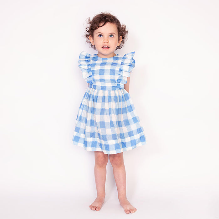 Kids Morley Child Breeze Dress - Blue Gingham | Garmentory