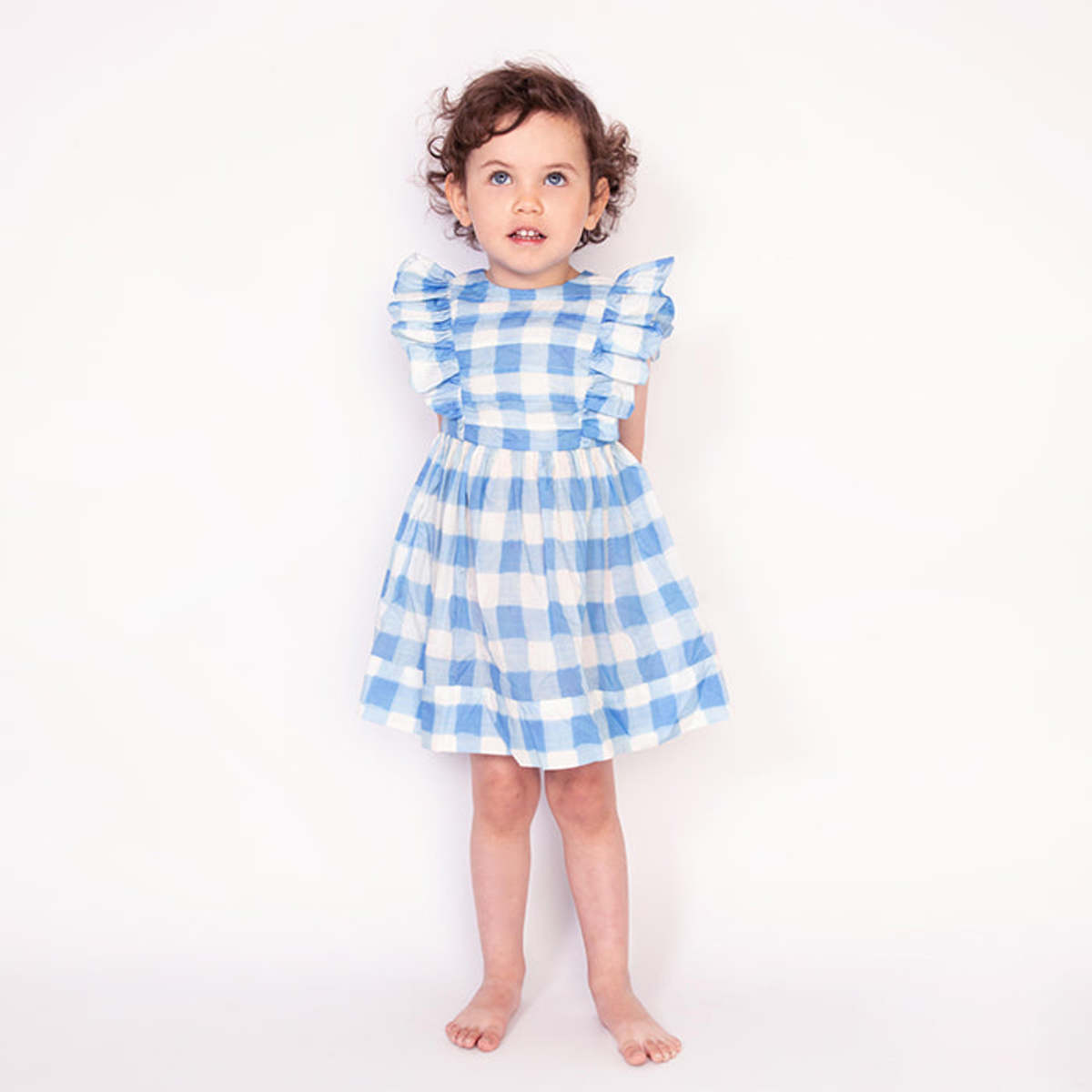 Kids Morley Child Breeze Dress - Blue Gingham | Garmentory