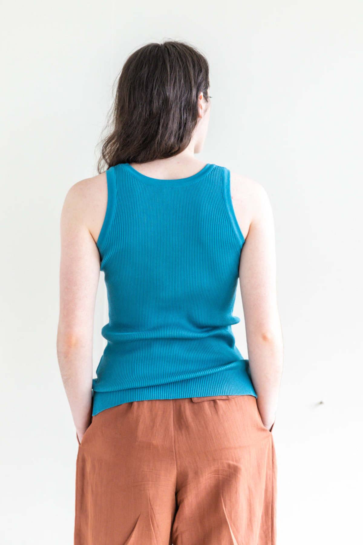 Auralee Giza High Gauge Rib Knit Tank - Blue | Garmentory