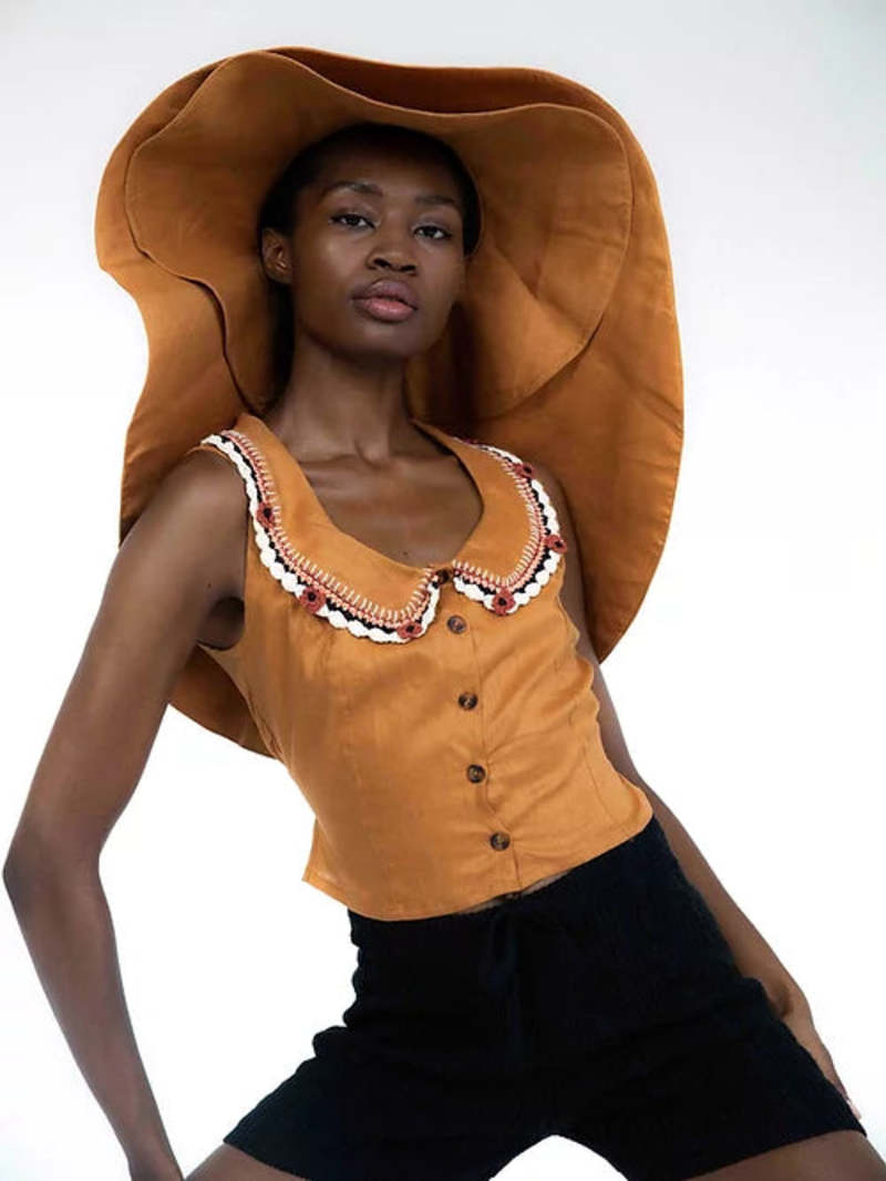 Tach Clothing Manon Linen Top - Camel | Garmentory