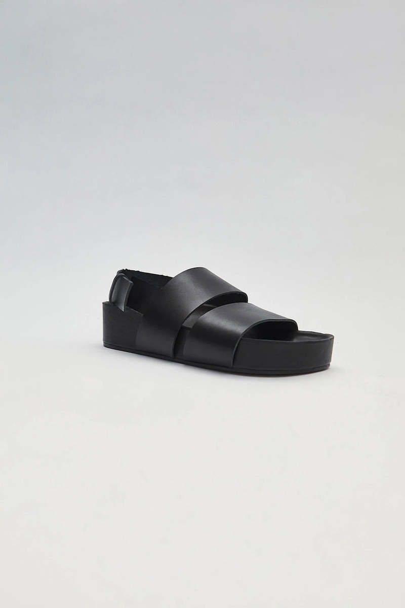St. Agni Double Strap Platform Sandal - Black | Garmentory