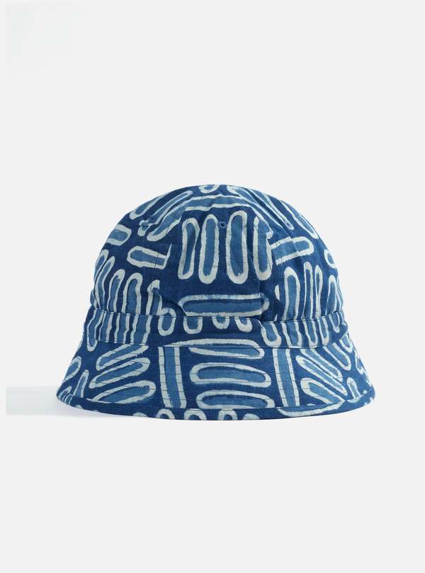 Universal Works Naval Hat - Indigo Hand Block Print | Garmentory